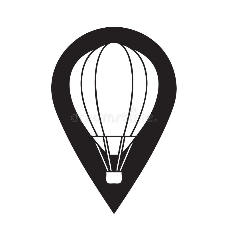 Hot air balloon map sign stock vector. Illustration of technology ...
