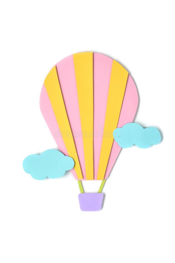 Hot Air Balloon Paper Cut - Isolated Stock Photo - Image of greeting ...