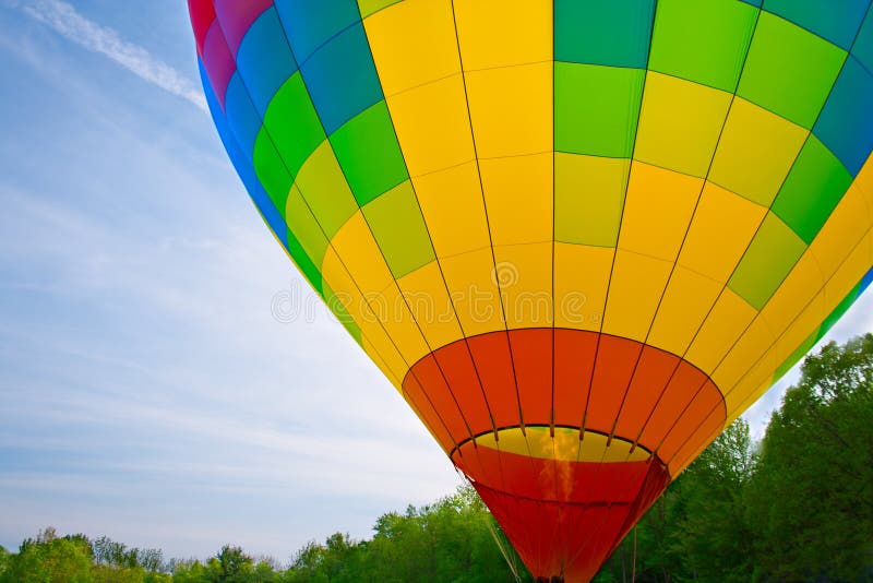 Hot Air Balloon with Flames Stock Image - Image of leaves, colors: 29921167