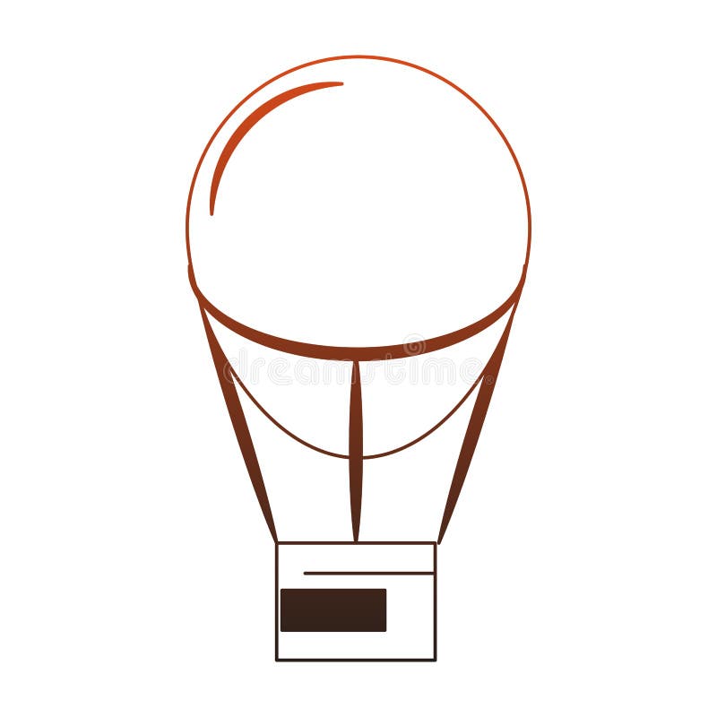 Hot air balloon red lines stock vector. Illustration of flight - 143418234