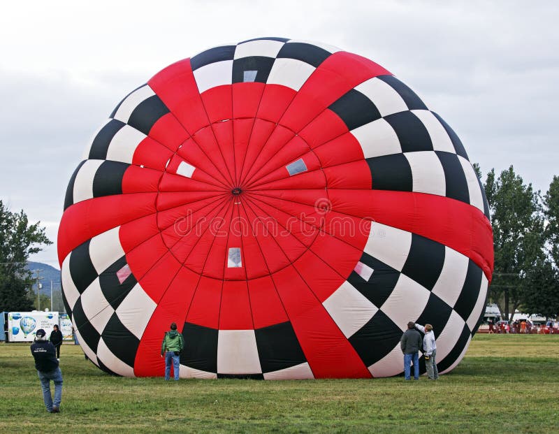 Hot Air Balloon Red White Black Checkers Editorial Photography - Image ...