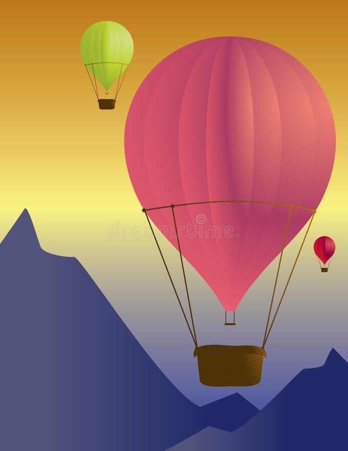 Hot air balloon scene stock vector. Illustration of aerial - 9237504
