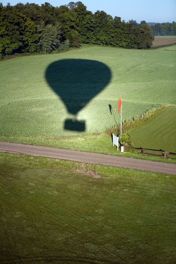 Hot Air Balloon Shadow on Field. Stock Image - Image of balloon ...