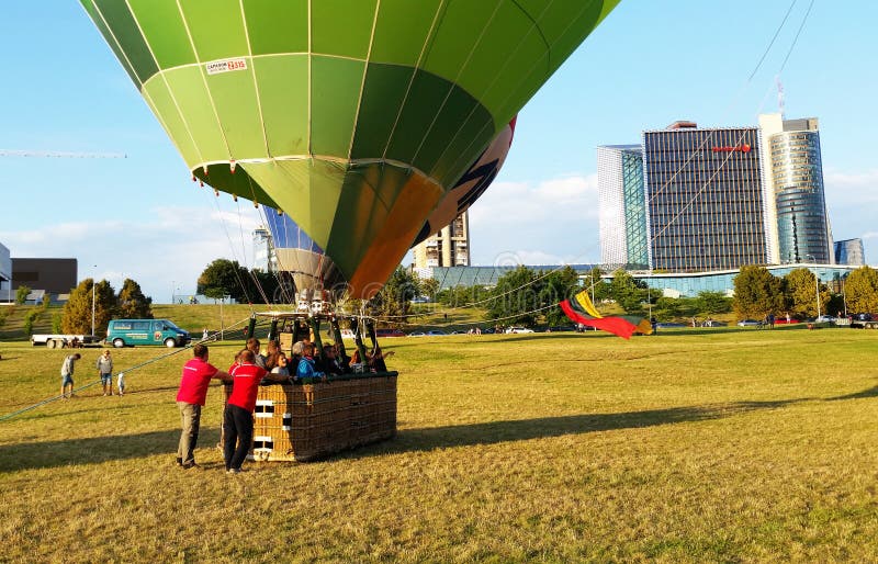 Hot Air Balloon Starting To Fly Editorial Stock Photo - Image of remax ...