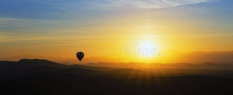 Hot Air Balloon at Sunrise, Marrakech Stock Image - Image of holiday ...