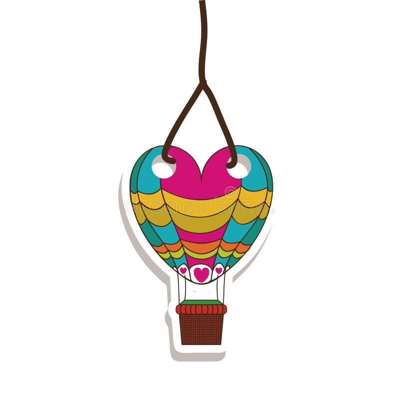 Hot Air Balloon Tag or Label Icon Image Stock Vector - Illustration of ...