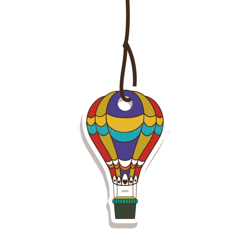 Hot Air Balloon Tag or Label Icon Image Stock Vector - Illustration of ...