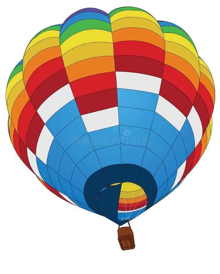Vector Illustration with Hot Air Balloon Stock Vector - Illustration of ...