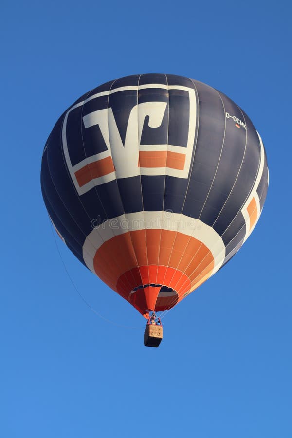 Hot Air Balloon from the Volksbank Raiffeisenbank Flying Above Hof ... Hot Air Balloon from the Volksbank Raiffeisenbank Flying Above Hof ...