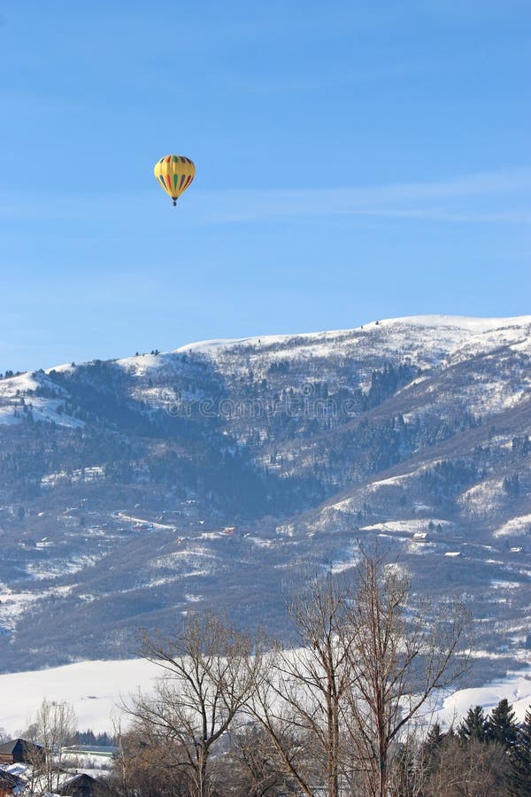 Hot Air Balloon in the Wasatch Front, Utah Stock Photo - Image of trees ...