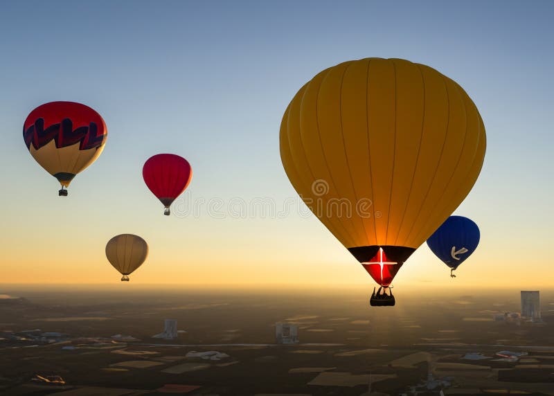 Hot air balloons stock illustration. Illustration of airplane - 291867528