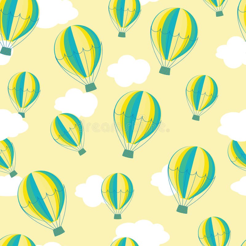 Hot air balloons pattern stock vector. Illustration of decoration ...