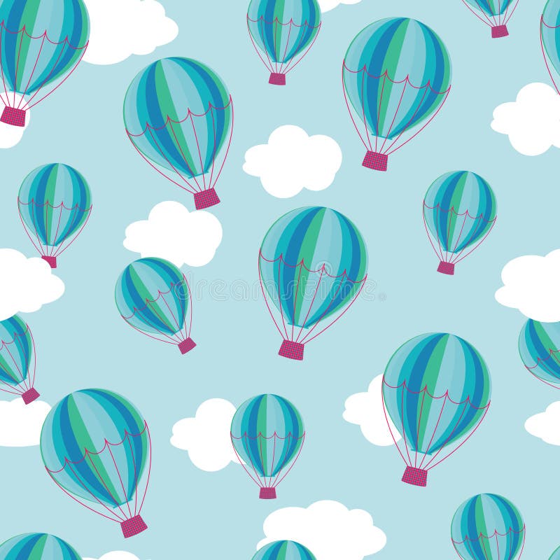Hot air balloons pattern stock vector. Illustration of abstract - 82208237