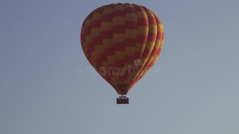 Hot Air Baloon Flying in Sky Stock Video - Video of balloon, basket ...