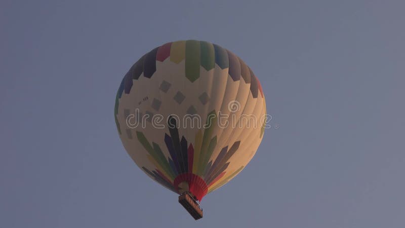 Yellow Hot Air Baloon Flying in Sky Stock Video - Video of sport ...