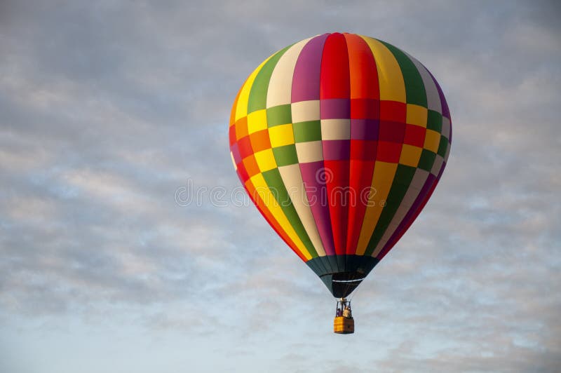Beautiful Colorful Hot Air Baloon-One Stock Image - Image of checked ...