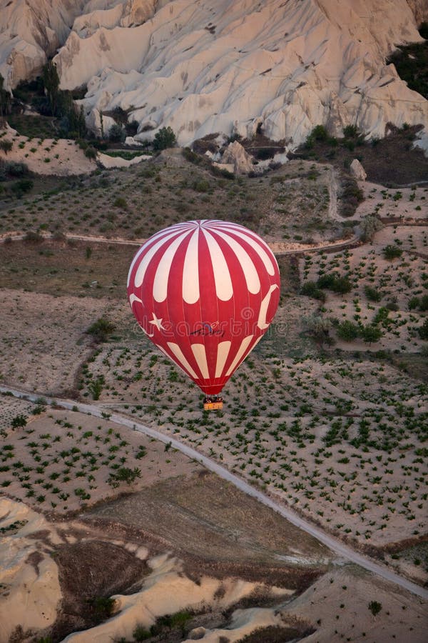 Hot Air Baloon Over Cappadocia Editorial Photography - Image of basket ...
