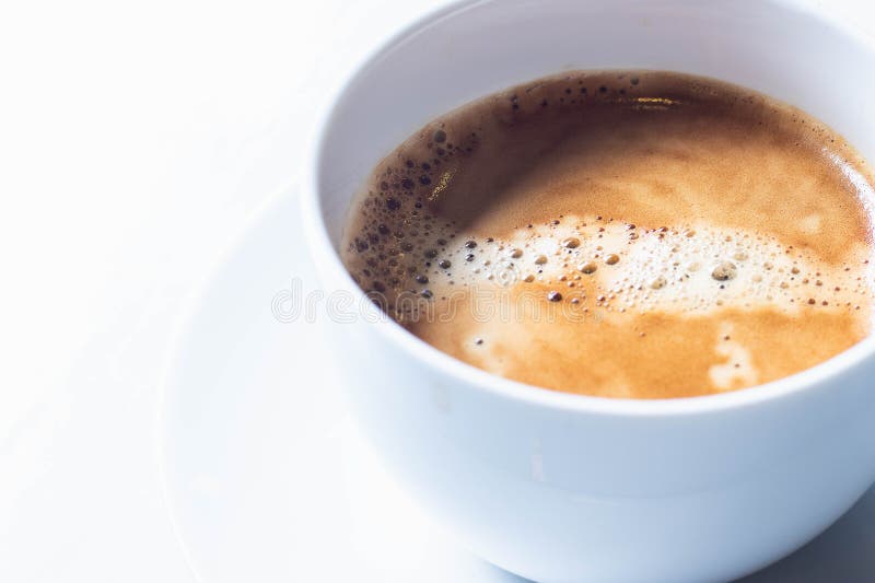 Hot Americano Coffee in White Cup Isolated on a White Table Stock Image ...