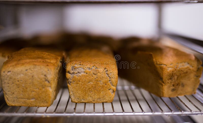 Hot Appetizing Bread on Bakery Oven Tray Stock Image - Image of baking ...