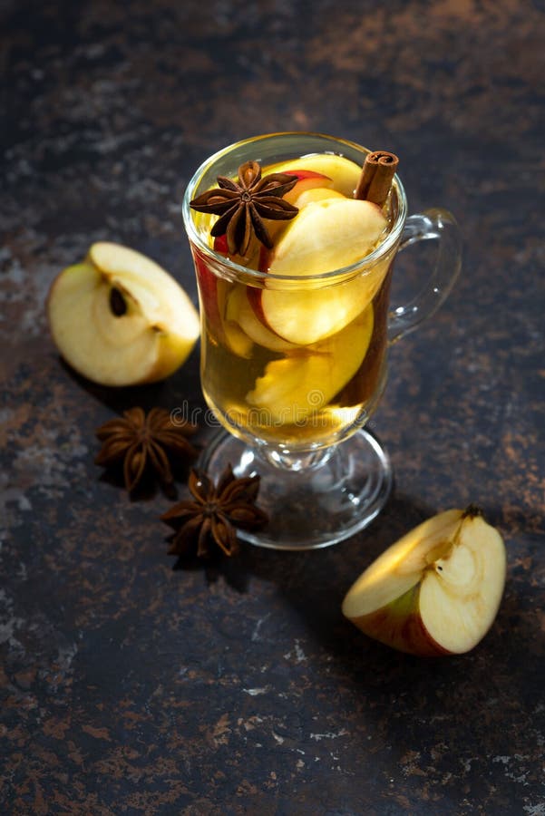 Hot Apple Tea with Spices, Top View Stock Image - Image of traditional ...