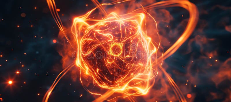 Hot Atomic Energy Light Circle Ball Explosion Background Stock ...
