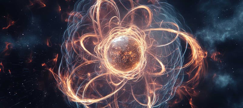 Hot Atomic Energy Light Circle Ball Explosion Background Stock ...
