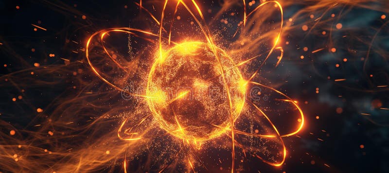 Hot Atomic Energy Light Circle Ball Explosion Background Stock ...