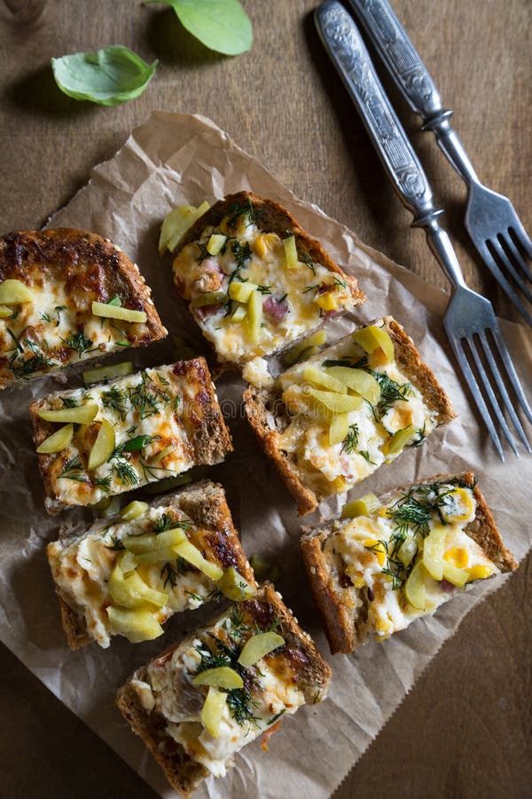 Hot Sandwich on the Wooden Table Stock Photo - Image of ingredients ...