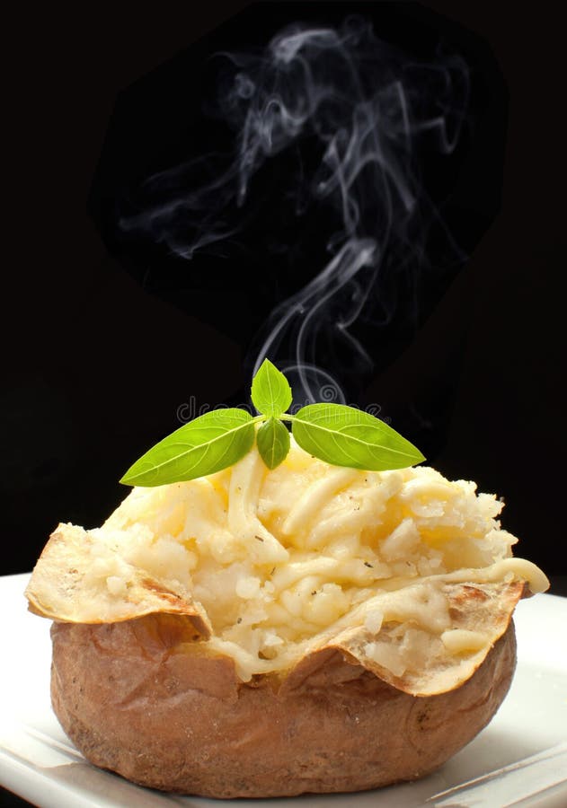 Hot baked potato stock image. Image of jacket, basil - 32119517