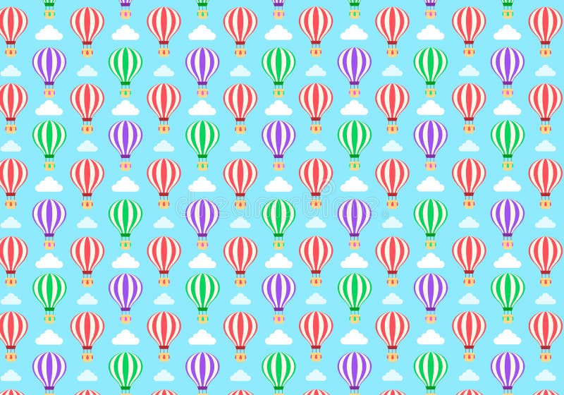 Hot Balloons Cute Pattern Design Stock Vector - Illustration of layout ...