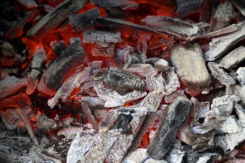 Hot Barbecue Embers Close Up Stock Photo - Image of charcoal, grill ...