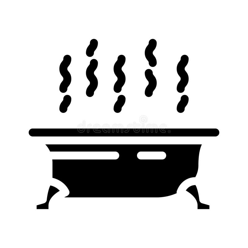 Hot Bath Glyph Icon Vector Illustration Stock Vector - Illustration of ...