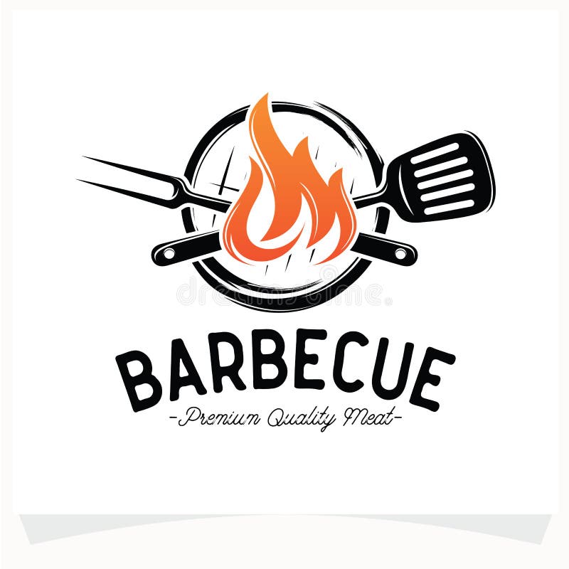 Hot BBQ Steak Grill House Logo Design Template Stock Vector ...