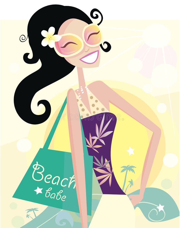 Slim Female Beach Stock Illustrations – 3,362 Slim Female Beach Stock ...