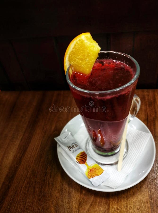 Hot berry tea stock image. Image of food, honey, wood - 128269145