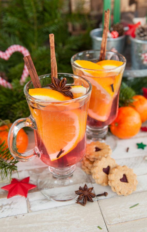 Hot beverage with orange stock image. Image of cinnamon - 104003691