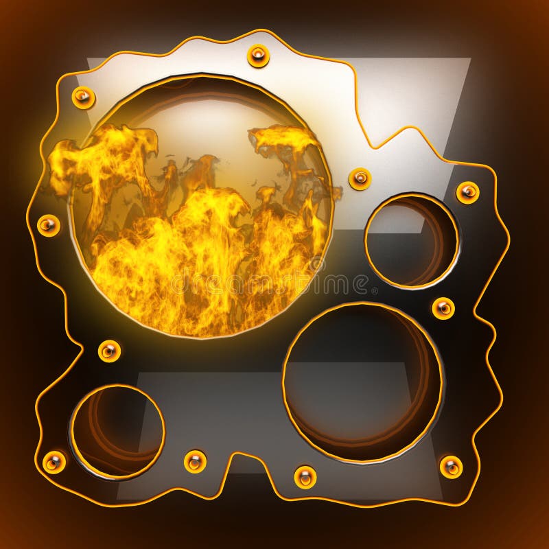 Hot Black Metal Background with Fire Stock Illustration - Illustration ...