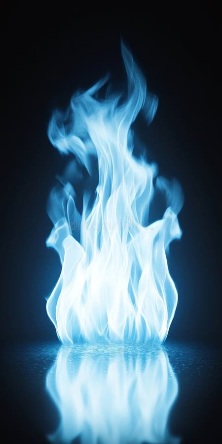 Hot Blue Fire. Abstract Background with an Exiting Blue Colour Flame on ...