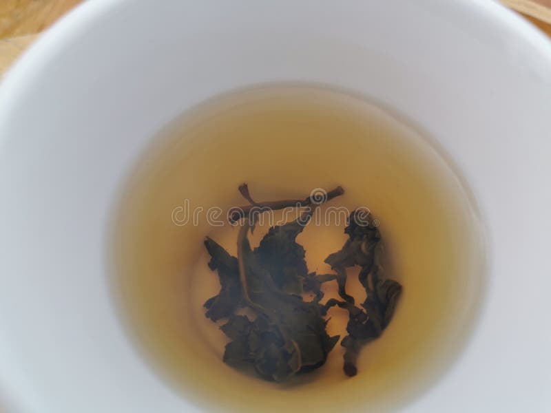 The Hot Brown Tea Comes from Tea Leaves Stock Illustration ...