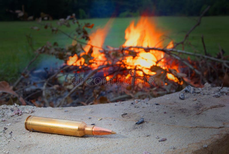 Hot bullet stock photo. Image of ammo, brass, metal, fire - 44843038
