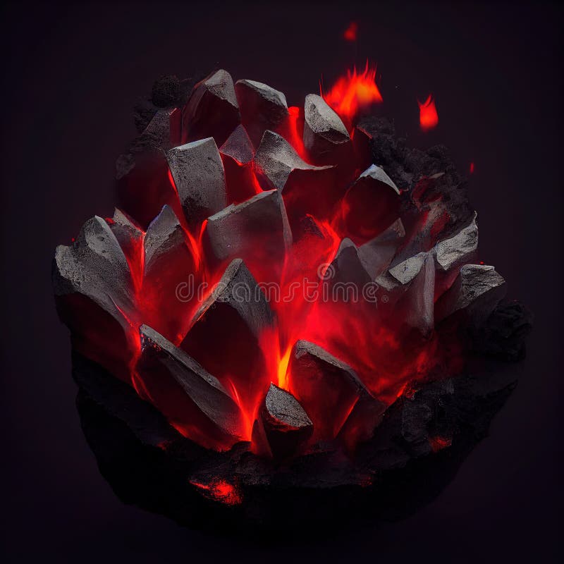 Hot Burning Coals. AI Render. Stock Illustration - Illustration of ...
