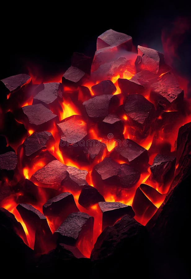 Hot Burning Coals. AI Render. Stock Illustration - Illustration of ...