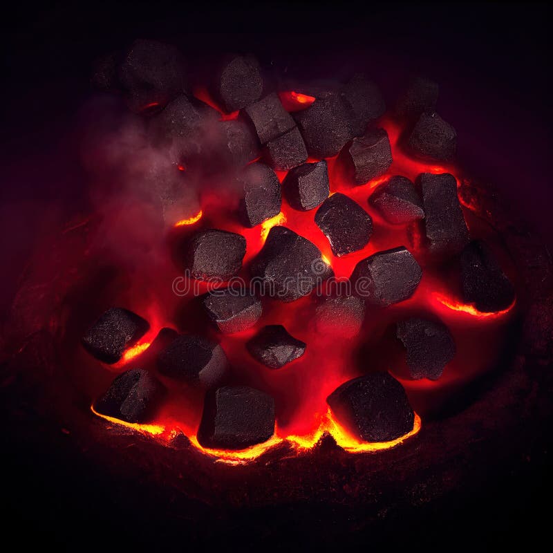Hot Burning Coals. AI Render. Stock Illustration - Illustration of ...