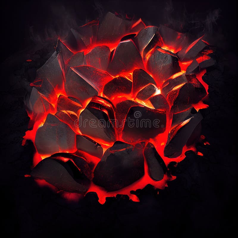 Hot Burning Coals. AI Render. Stock Illustration - Illustration of ...