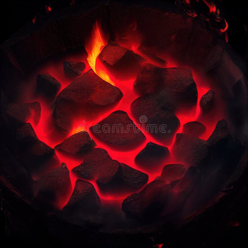 Hot Burning Coals. AI Render. Stock Illustration - Illustration of ...