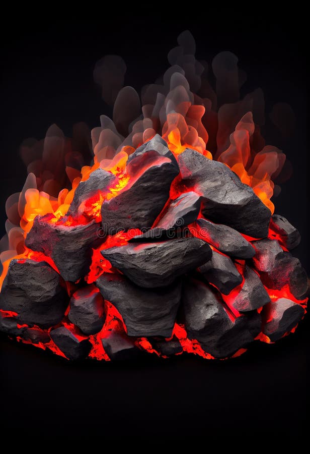 Hot Burning Coals. AI Render. Stock Illustration - Illustration of ...