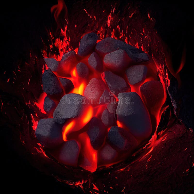 Hot Burning Coals. AI Render. Stock Illustration - Illustration of ...