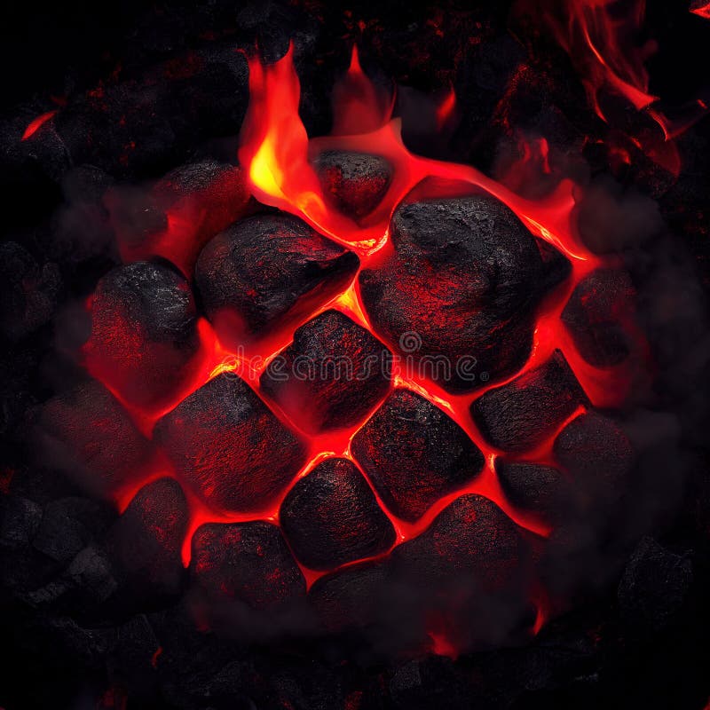 Hot Burning Coals. AI Render. Stock Illustration - Illustration of ...
