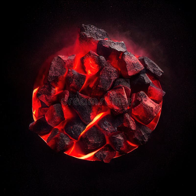 Hot Burning Coals. AI Render. Stock Illustration - Illustration of ...