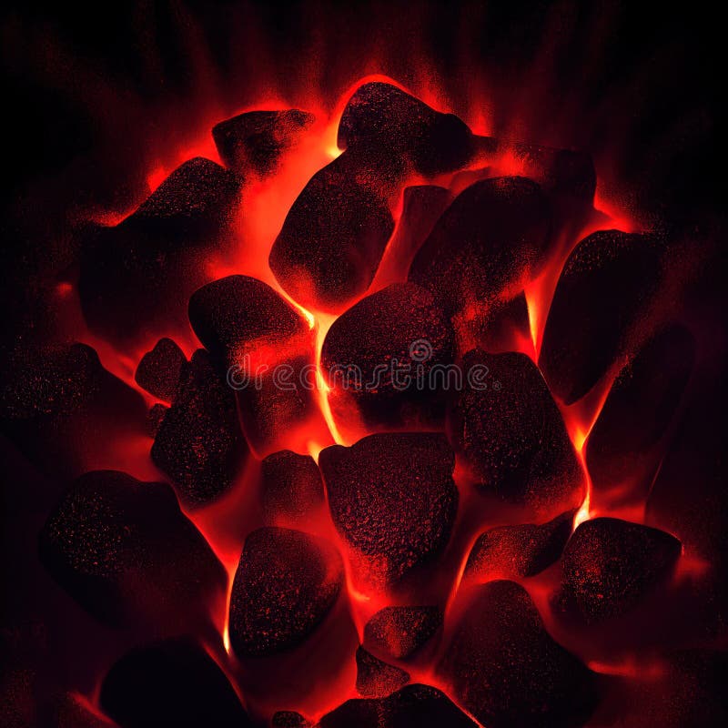 Hot Burning Coals. AI Render. Stock Illustration - Illustration of ...